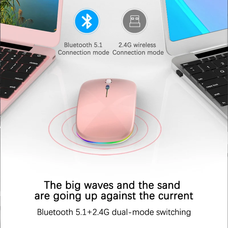 Беспроводная мышь для ноутбука, ПК, Bluetooth, перезаряжаемые мыши RGB ...