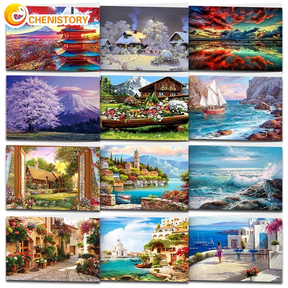 CHENISTORY-Painting-By-Numbers-On-Canvas-Painting-Kits-Seascape-DIY ...