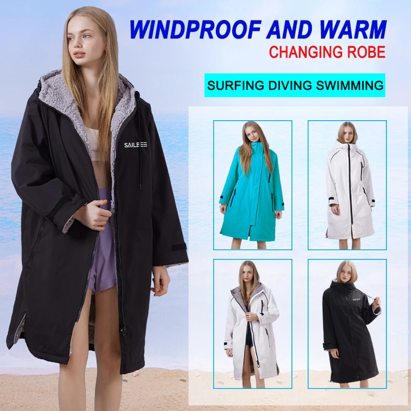 Waterproof-Surf-Changing-Robe-Outdoor-Coat-Lamb-Wool-Jacket-Hooded ...
