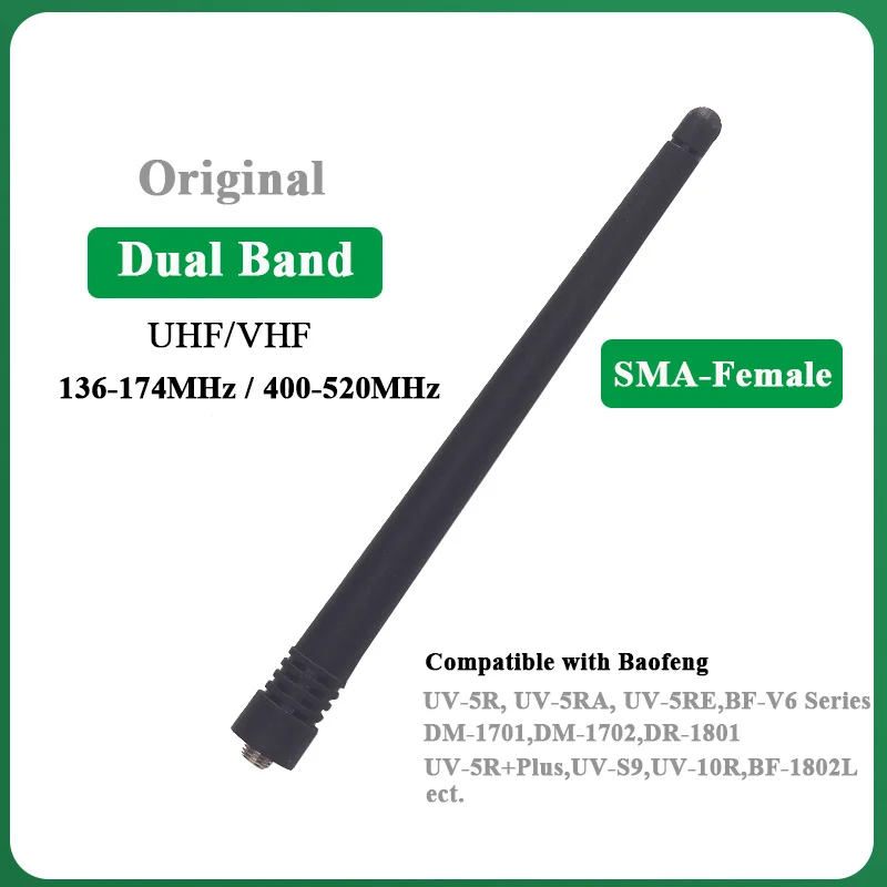Walkie Talkie Antenna Original Dual Band SMA-Female VHF UHF UV-5R ...
