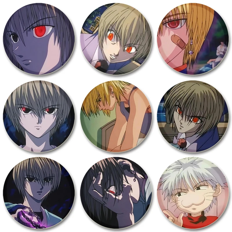 32/44/58MM Anime Hunter X Hunter Snap-in Button Pins Cartoon Figures ...