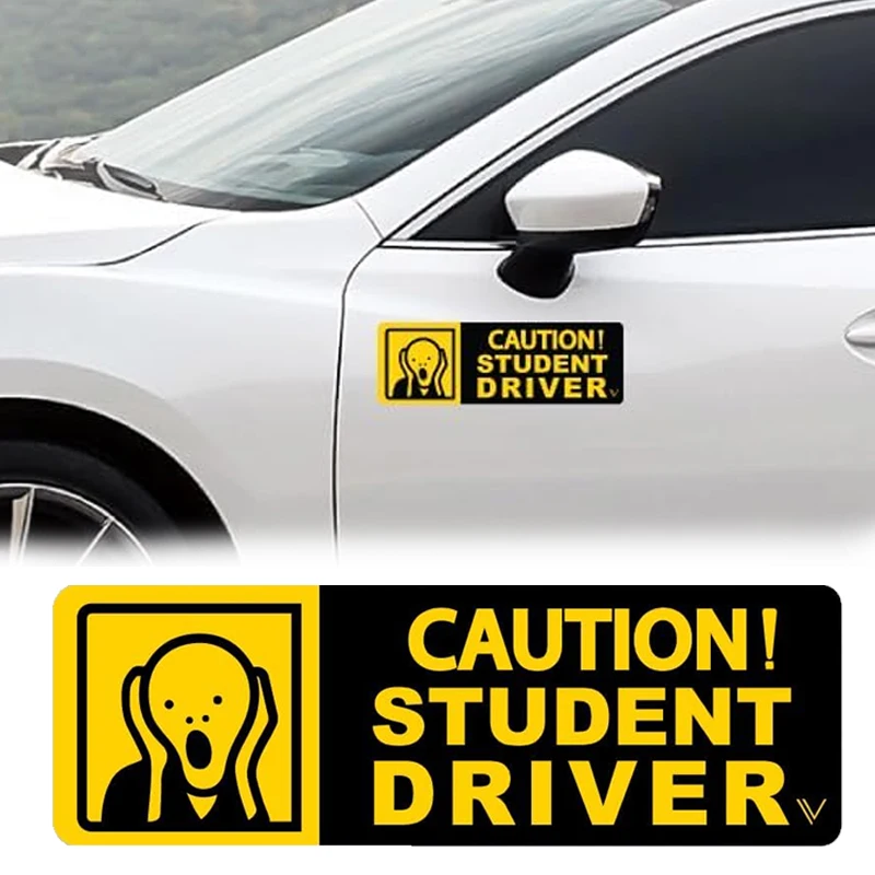 2PCS-Car-Stickers-New-Driver-Safety-Warning-Magnet-Fun-Bumper ...