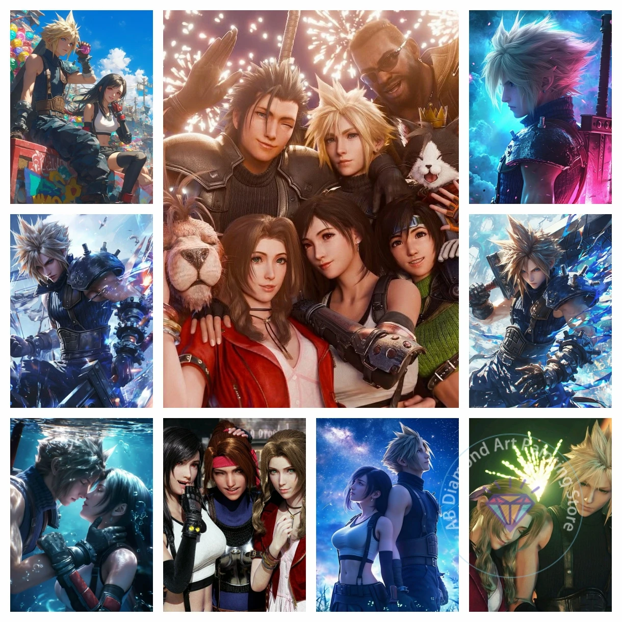 Final Fantasy Game 5D DIY Diamond Painting Kit Diamond Embroidery Cross ...