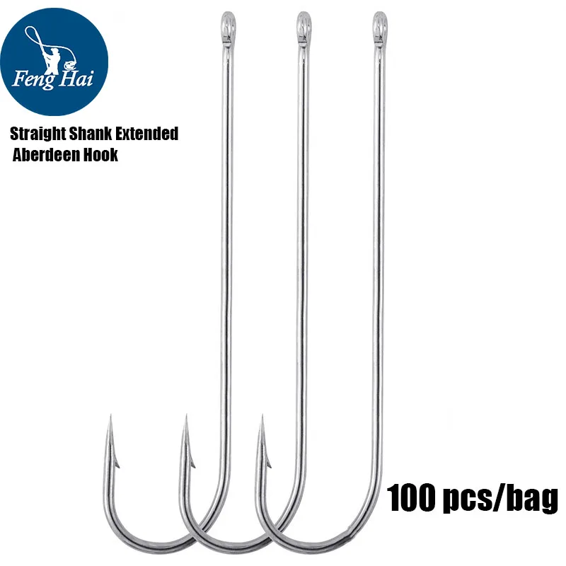 High-Carbon-Steel-Hooks-Aberdeen-Extended-Straight-Shank-Fine-Wire ...