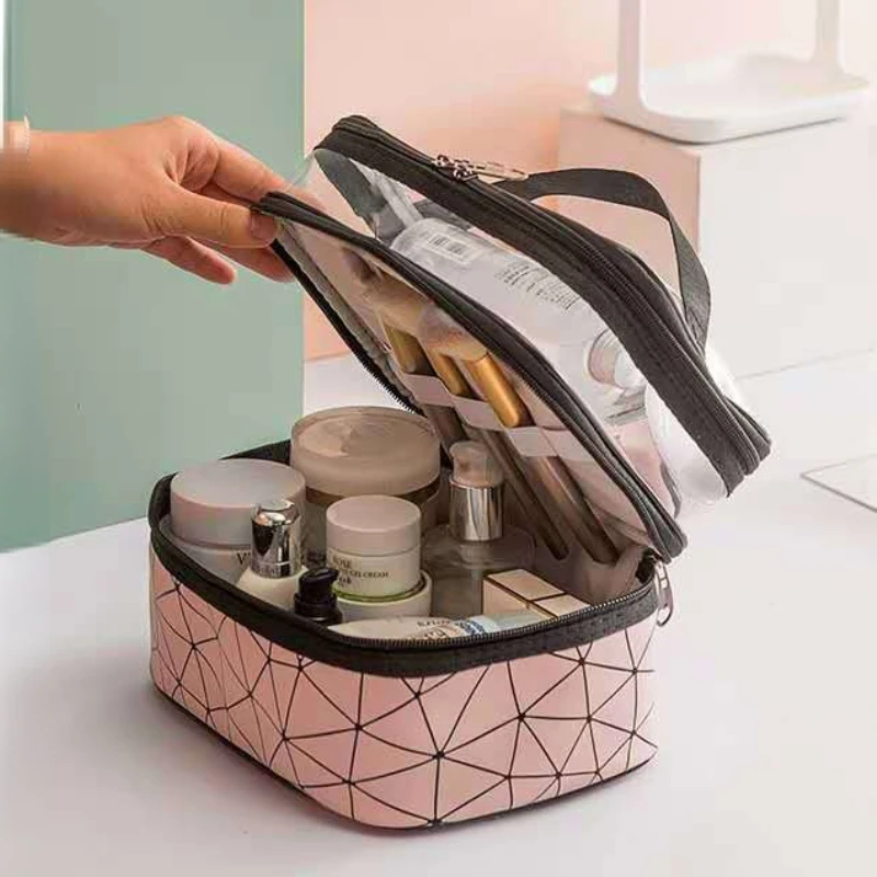 Multifunction Double layer Transparent PVC Waterproof Cosmetic Bags ...