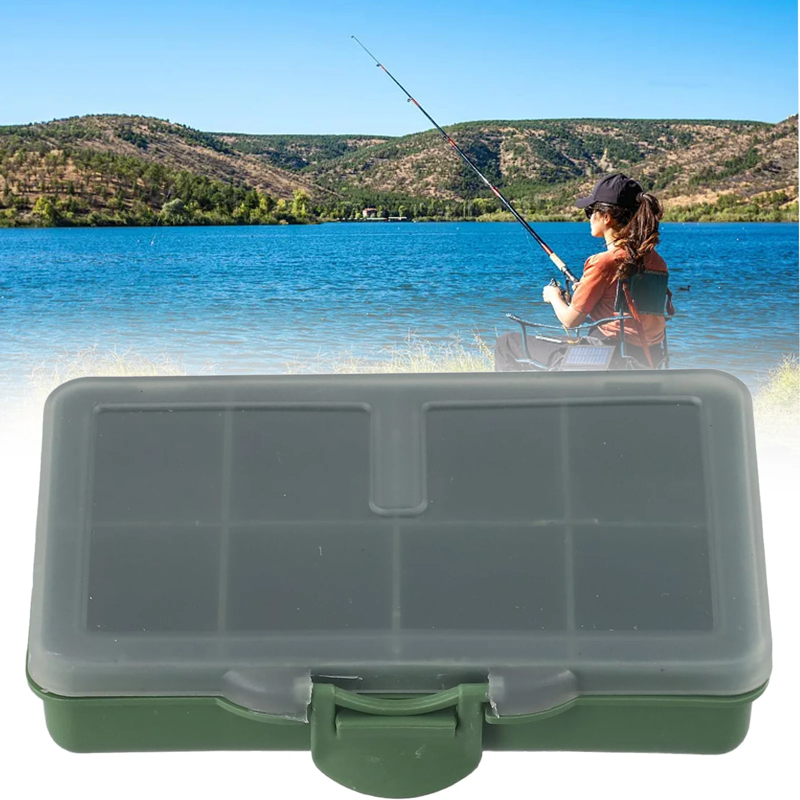 Multi-Section-Fishing-Gear-Container-Portable-Green-PP-Tackle-Box-With ...