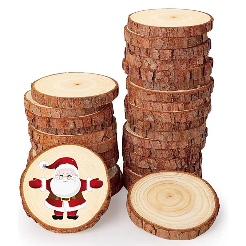 3-12cm-Thick-Natural-Pine-Round-Unfinished-Wood-Slices-Circles-with ...