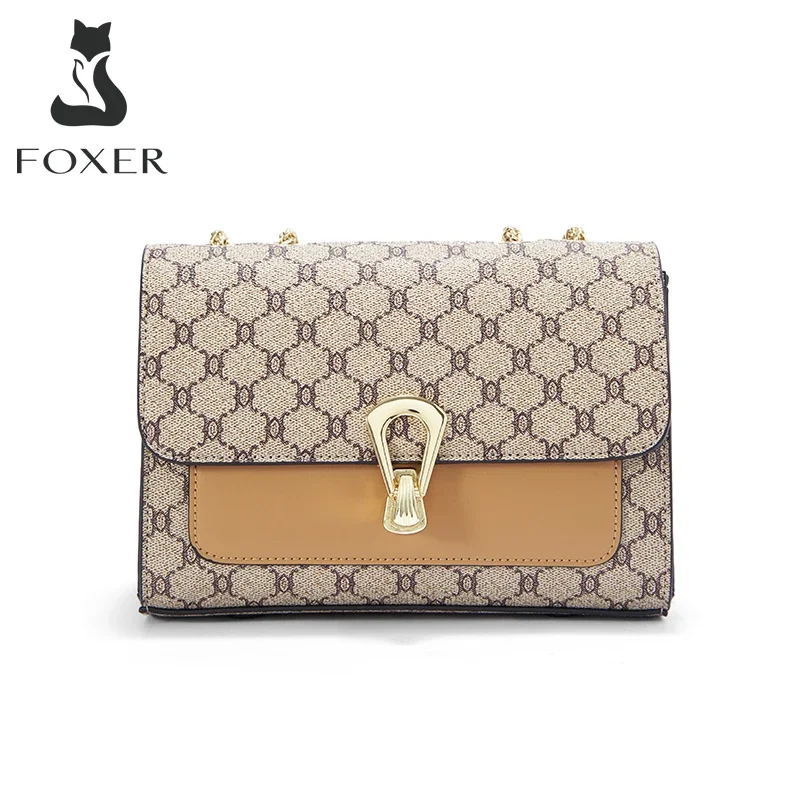 FOXER-Brand-Chain-Vintage-Armpit-Shoulder-Bag-Monogram-Women-s-Flap ...