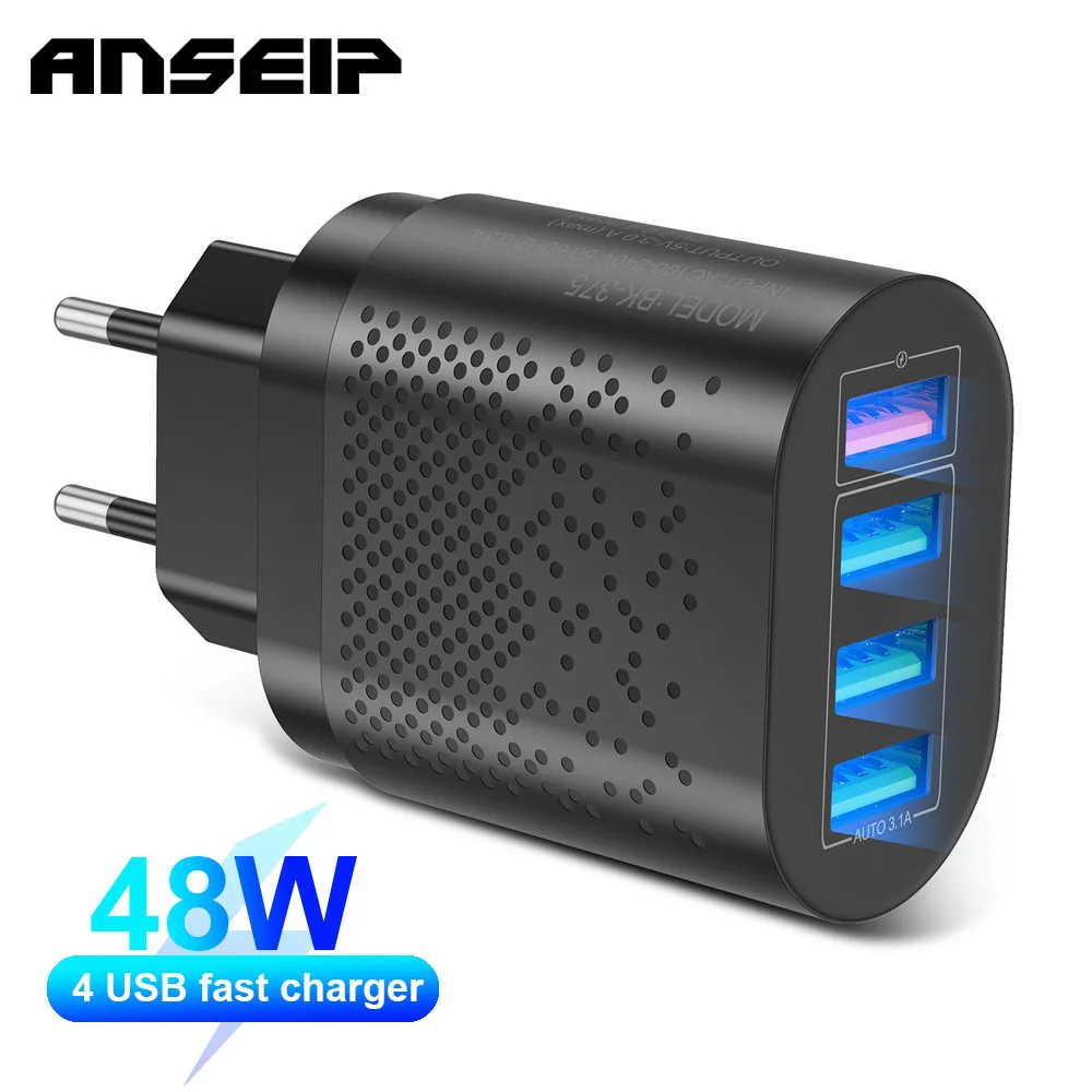 Anseip-48w-carregador-r-pido-usb-carga-r-pida-3-0-parede-de ...