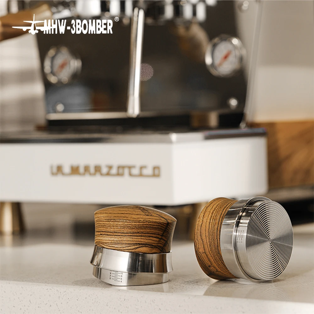58,35mm Einstellbare Kaffee Tamper Distributor Palisander Griff Gewinde ...