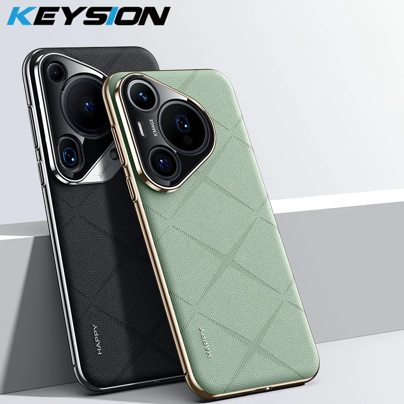 KEYSION-Grid-Pattern-Leather-Case-for-Huawei-Pura-70-Ultra-P70-Plating ...