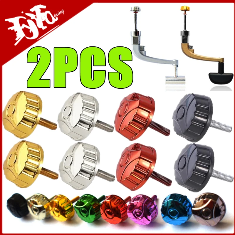 New 2PCS Fishing Reel Handle Grip Screws Nuts Golden/Silver Color ...