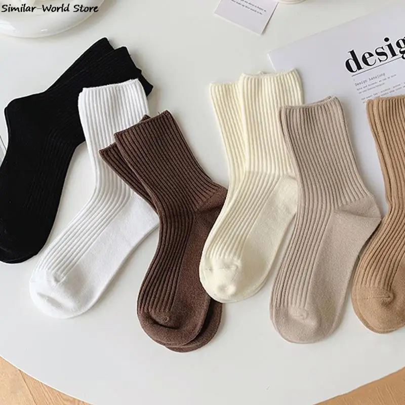 1Pair-Loose-Socks-Fashion-Women-Solid-Color-Elegant-Retro-Women-Socks ...