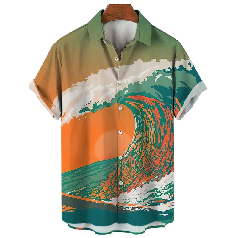 Casual Surfing 3D Printed Shirts For Men Clothing Fashion Hawaiian ...