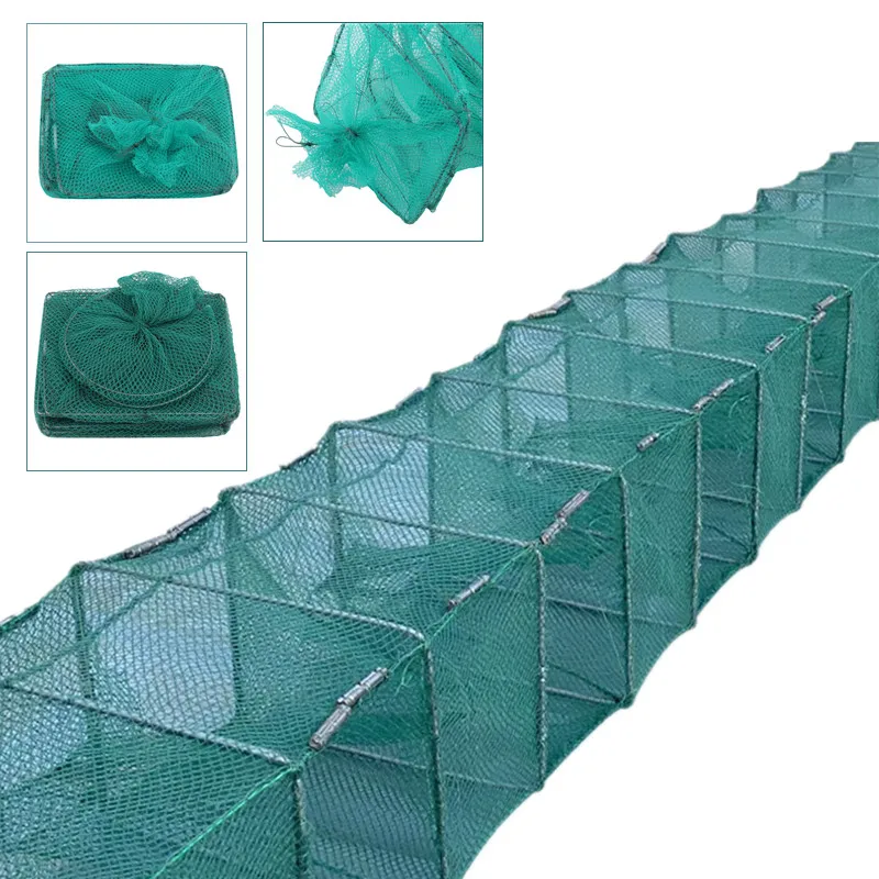 Nylon-Long-Fishing-Net-Sinkers-Deep-Water-Portable-Crab-Crayfish-Lobster-Catcher-Trap-Fish ...