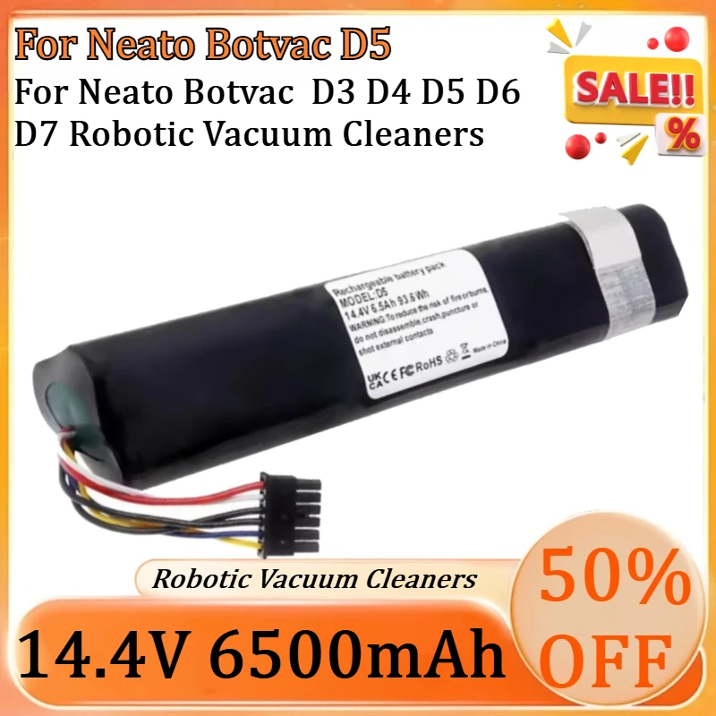 New 14.4V 6500mAh High Quality Battery Replacement for Neato Botvac D3 ...