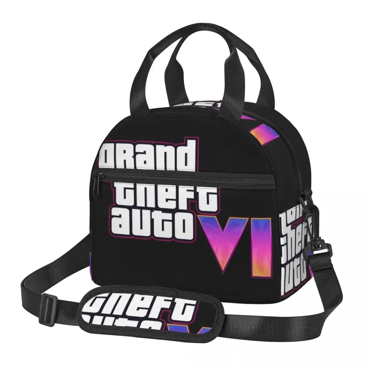 Large-Insulated-Lunch-Bag-With-Adjustable-Shoulder-Strap-Retro-GTA-VI ...