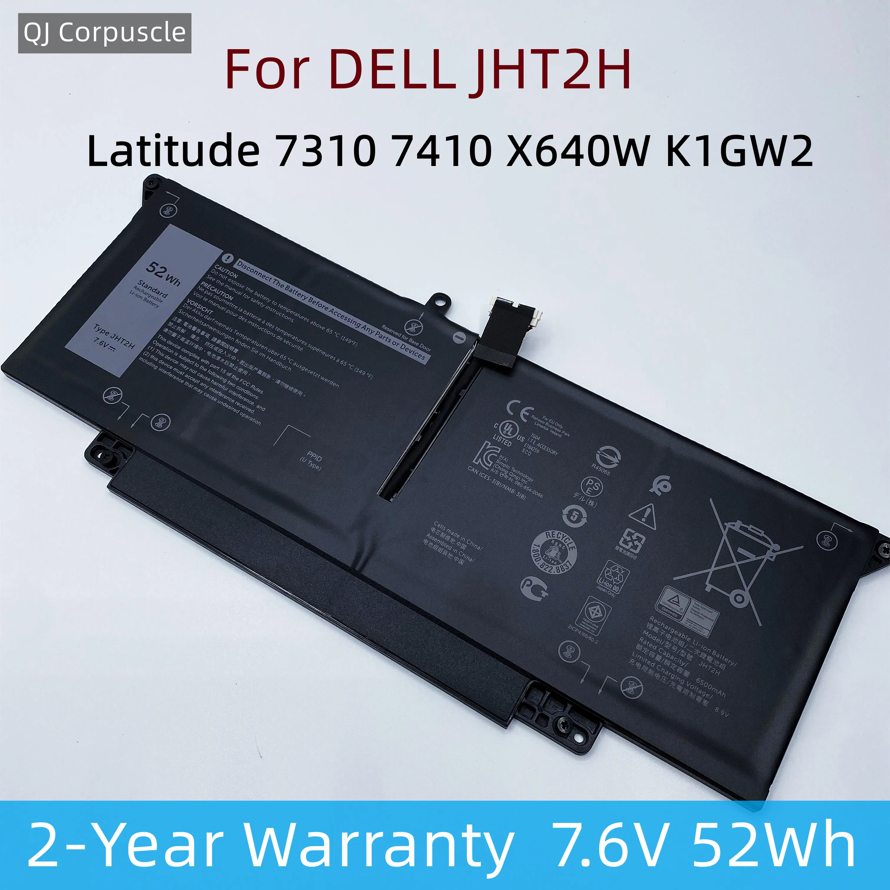 New-JHT2H-Laptop-Battery-For-DELL-Latitude-7310-7410-X640W-K1GW2-Series ...