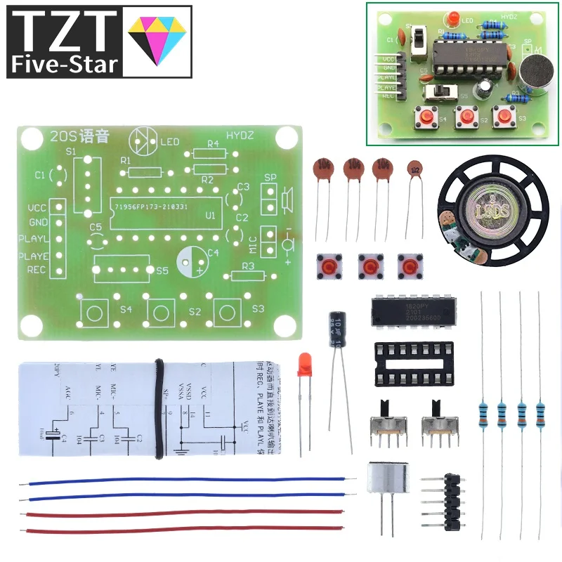 20-Second-Voice-Recording-Kit-ISD1820-For-Student-Electronic-Production ...