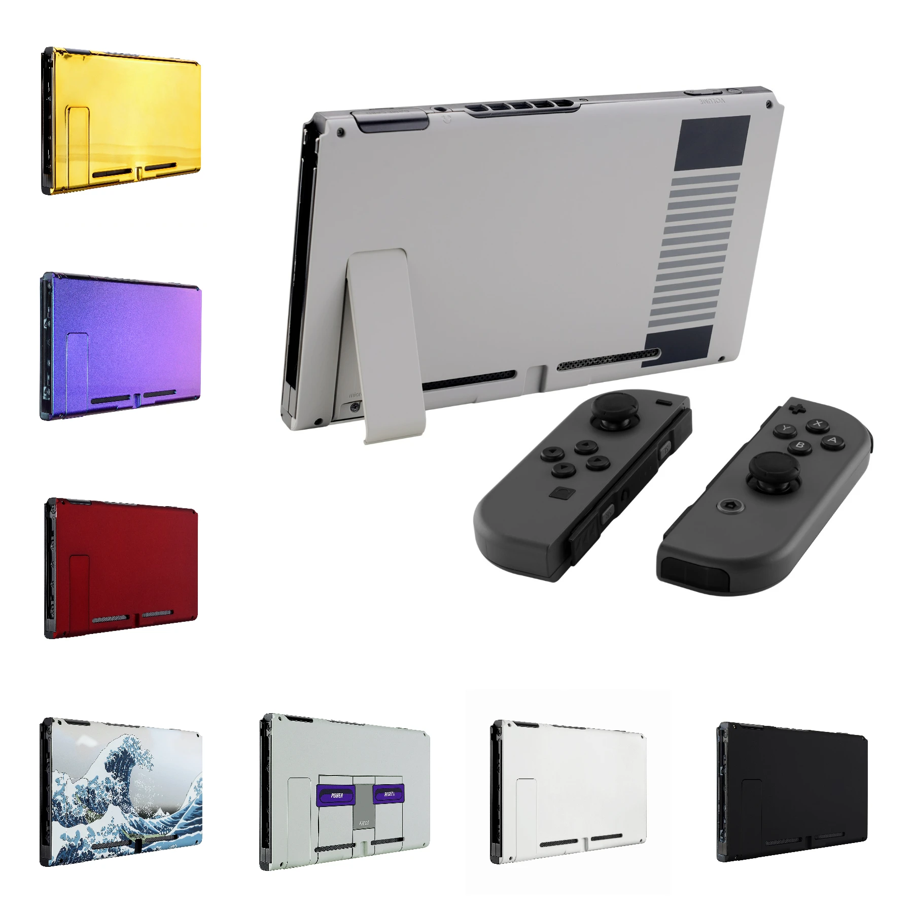 eXtremeRate-Custom-Console-Back-Plate-with-Kickstand-DIY-Replacement ...