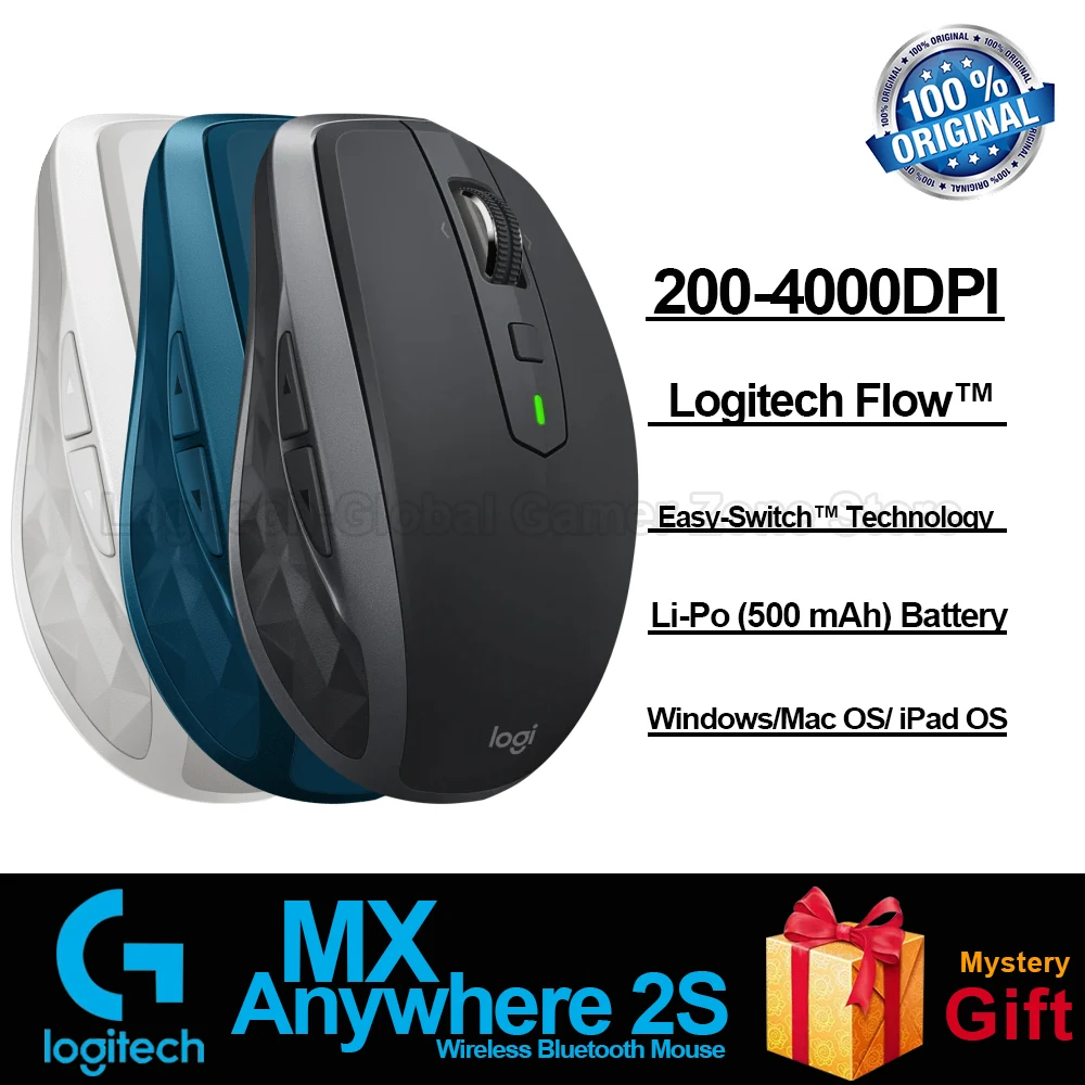 Novo-logitech-mx-em-qualquer-lugar-2s-bluetooth-mouse-sem-fio-com ...