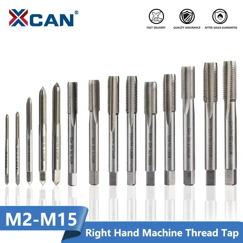 XCAN 1pc Right Hand Thread Tap HSS Machine Plug Tap Metric Screw Tap ...