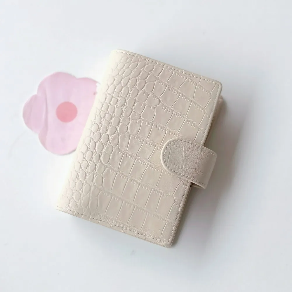 Genuine-Leather-Printed-Crocodile-A7-Rings-Notebook-Planner-Mini-Agenda ...