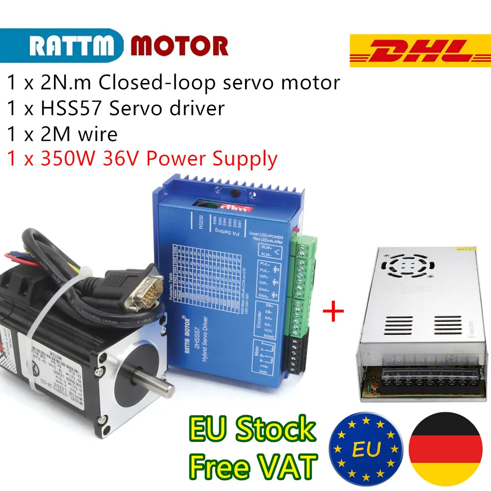 【EU Free】2N.m Nema 23 Closed Loop Stepper Motor 2 Phase 288oz in & Hybrid Servo Driver 6A 200Khz ...