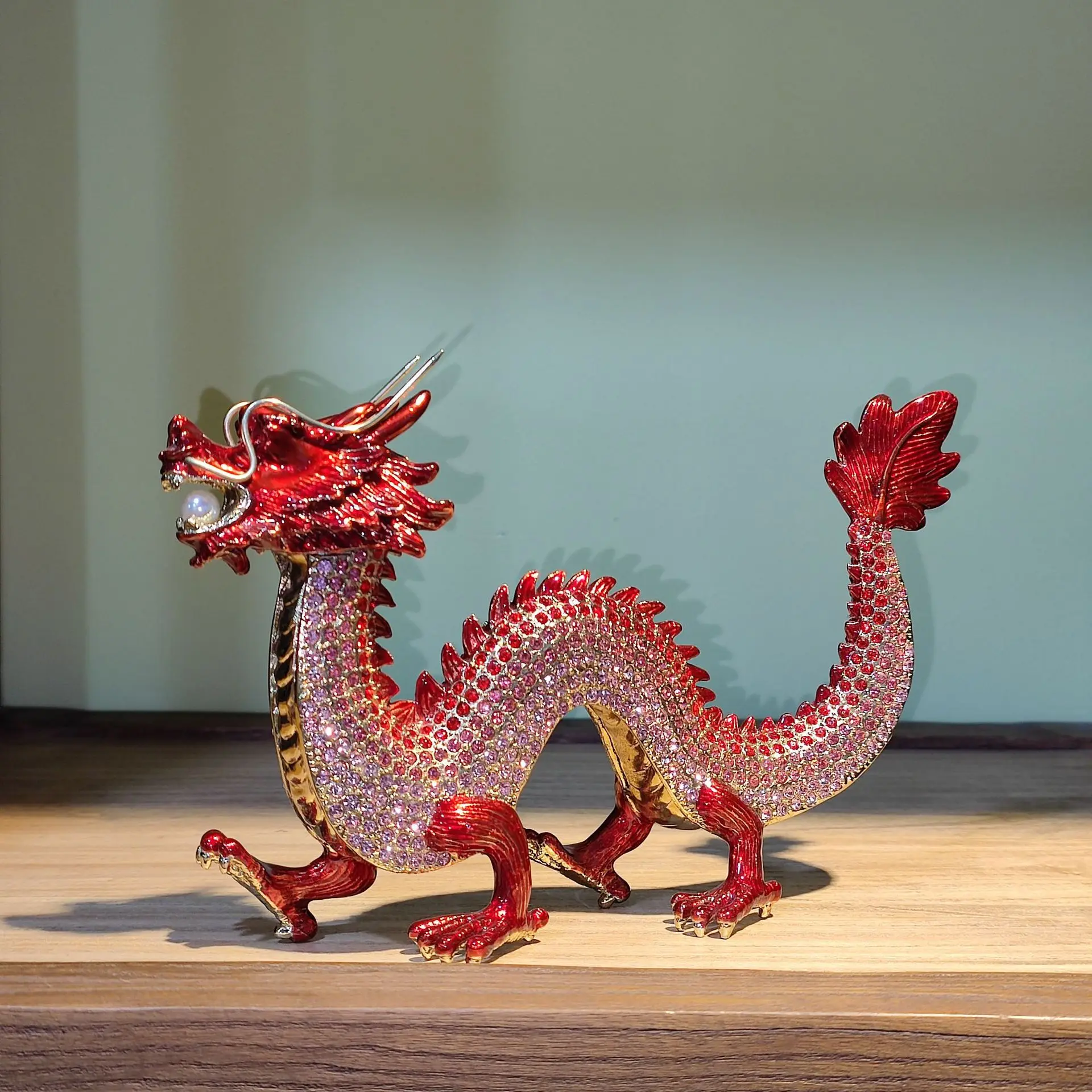 Red Chinese Dragon Statue