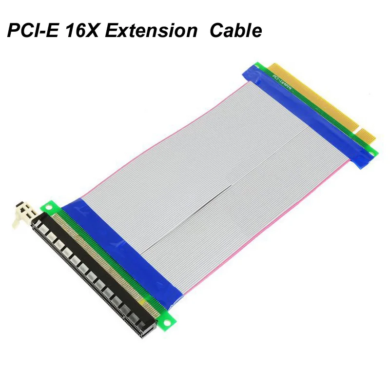 20CM PCI-E 16X to 16X Riser Card PCIe X16 Extender Flex Flexible Ribbon ...