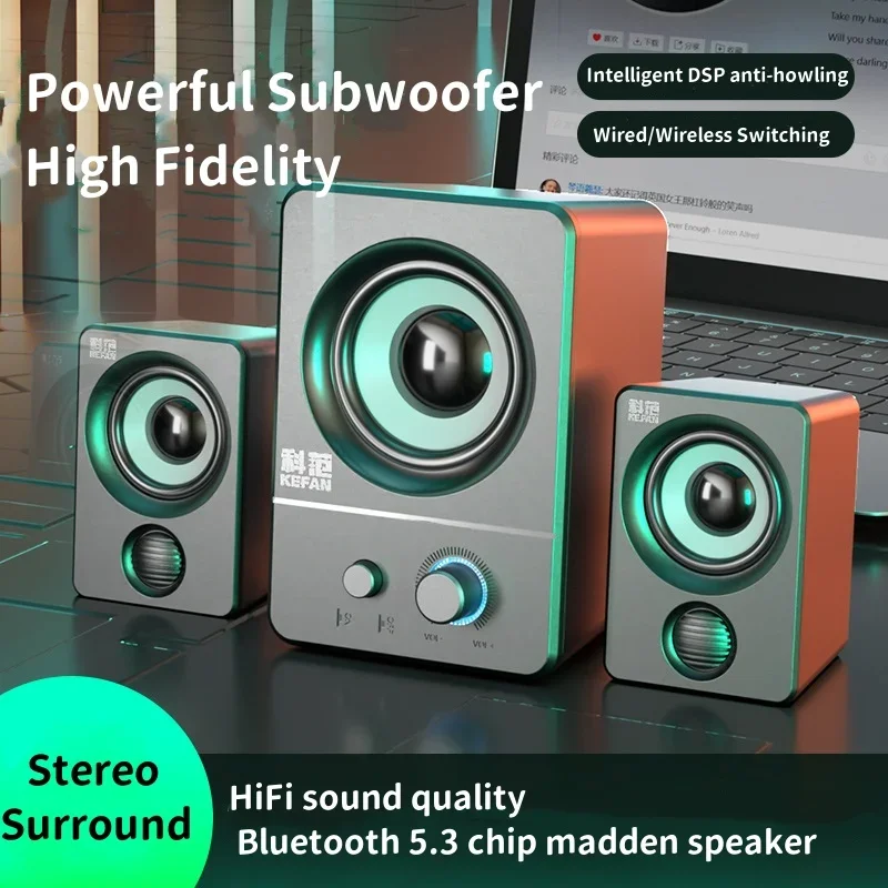 Multimedia-Computer-Bluetooth-Speaker-USB-Wired-Subwoofer-Home-Office ...