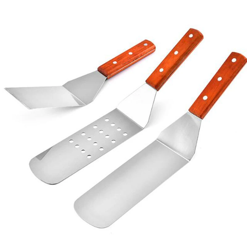 Espátula de acero inoxidable con mango de madera para queso, plato de ...