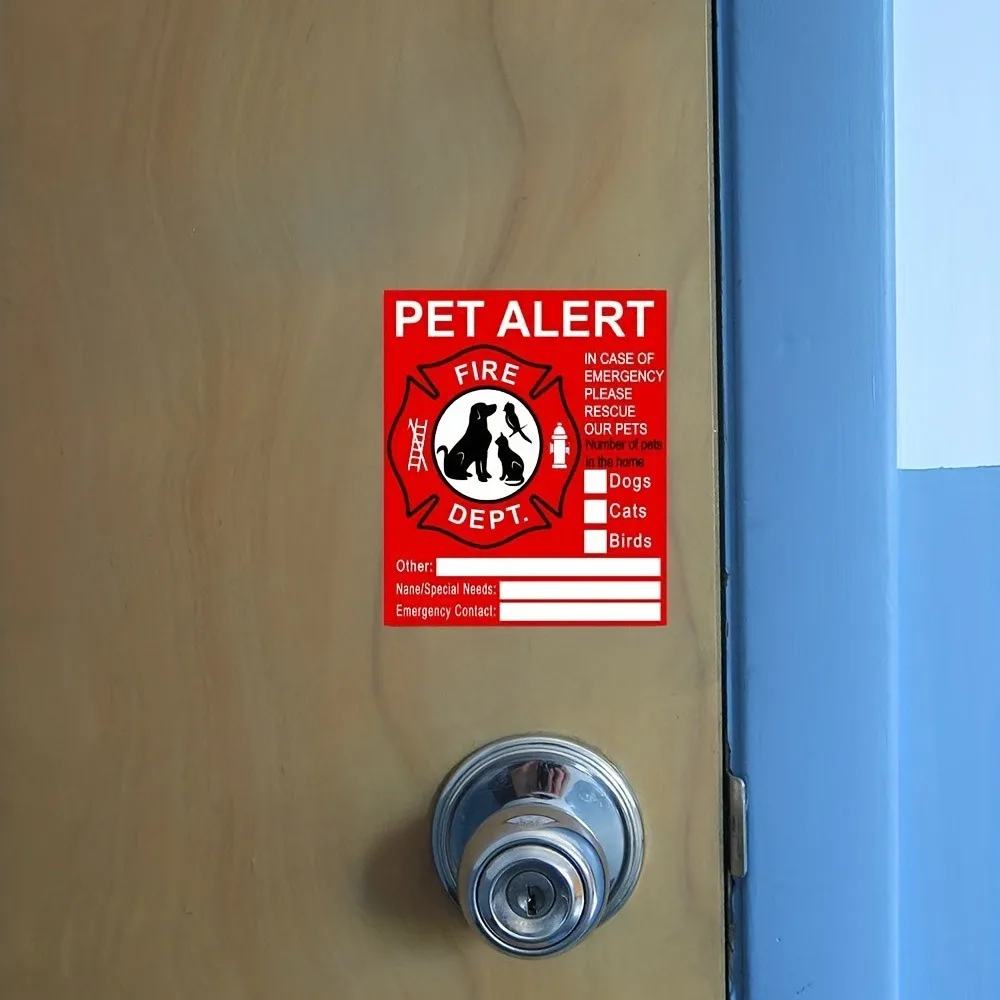 2Pcs Pet Alert Safety Fire Rescue Sticker Save Pets Emergency Pet ...