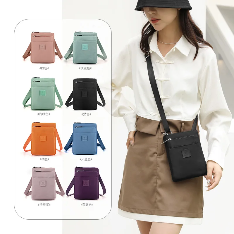 Women-s-Color-Canvas-Shoulder-Bag-Lightweight-Square-Phone-Bag-Multi ...