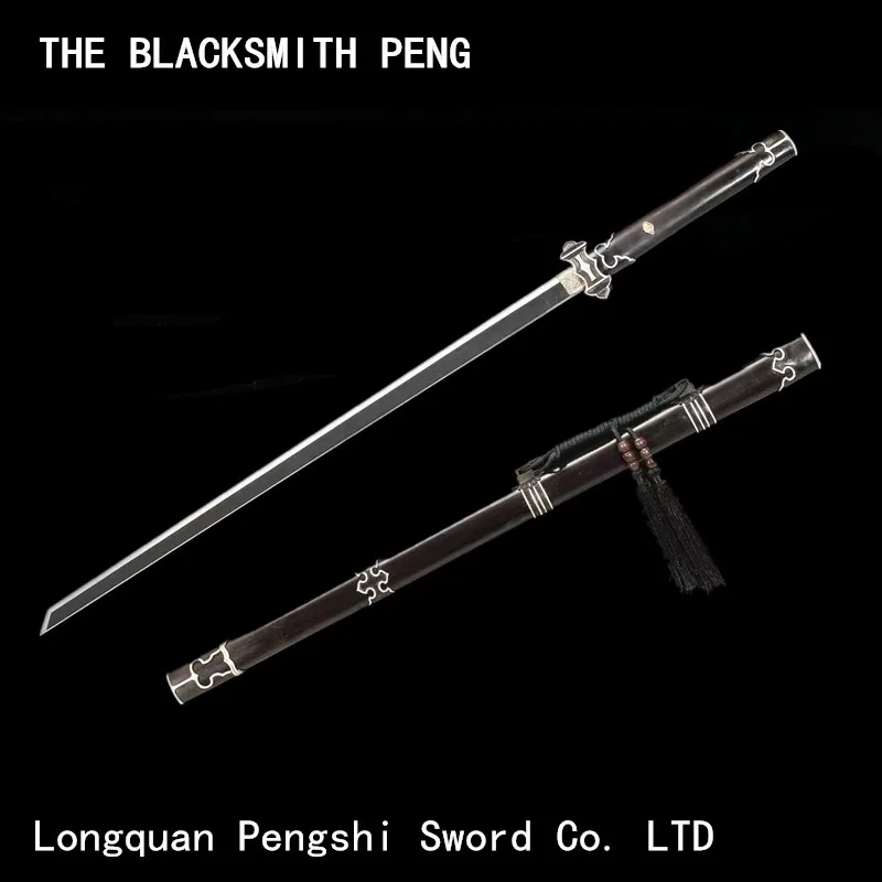 Tamahagane-Tang-sword-Blackwood-Sheath-Vintage-brass-silver-fittings ...