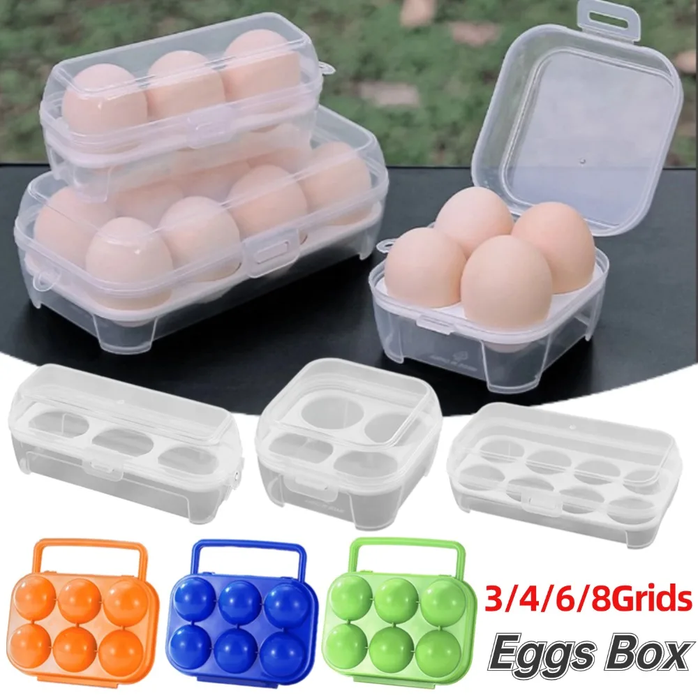 3-4-6-8Grids-Eggs-Storage-Box-Stackable-Crisper-Egg-Protection-Box ...