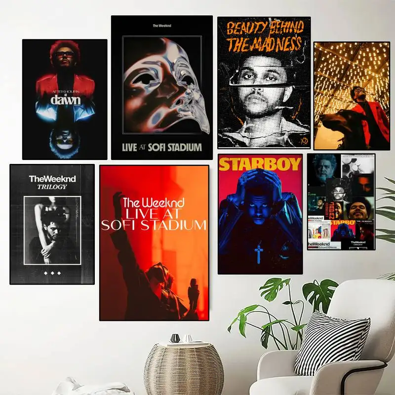 The-Weeknd-Singer-Poster-Prints-Pintura-De-Parede-Quarto-Sala-De-Estar ...