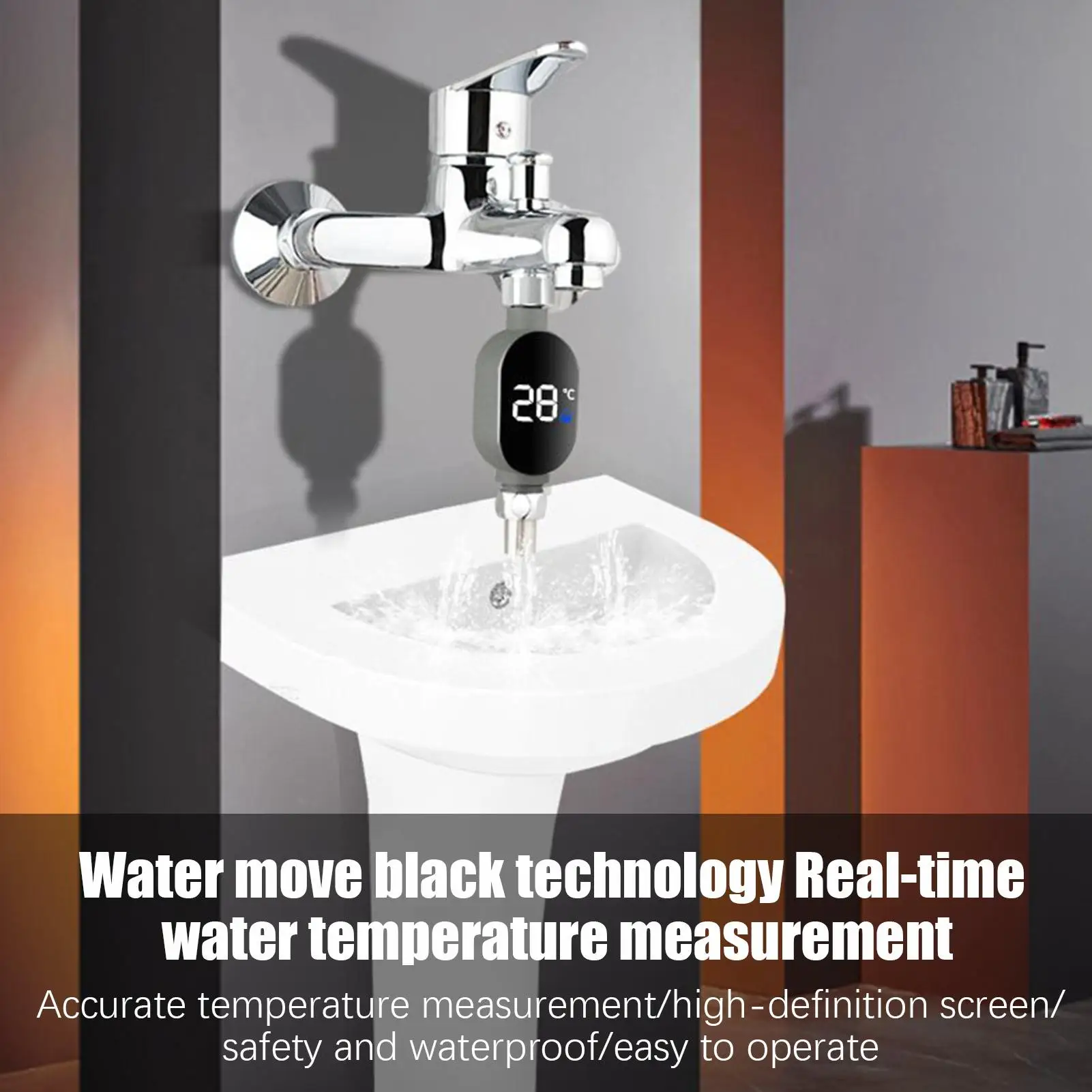 Shower Water Thermometer LED Digital Display&Intelligent Touch ...