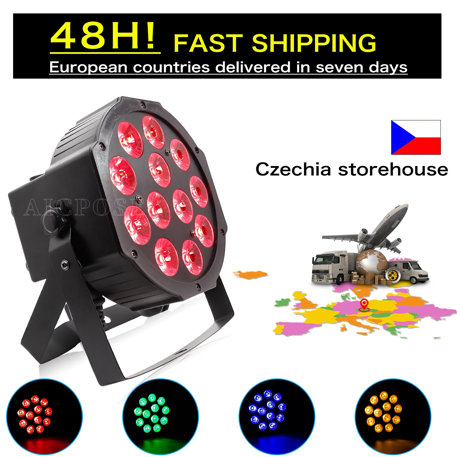 12x12W /12x18W RGBWA+UV 6 in 1 LED Par Light Wireless Remote Control ...