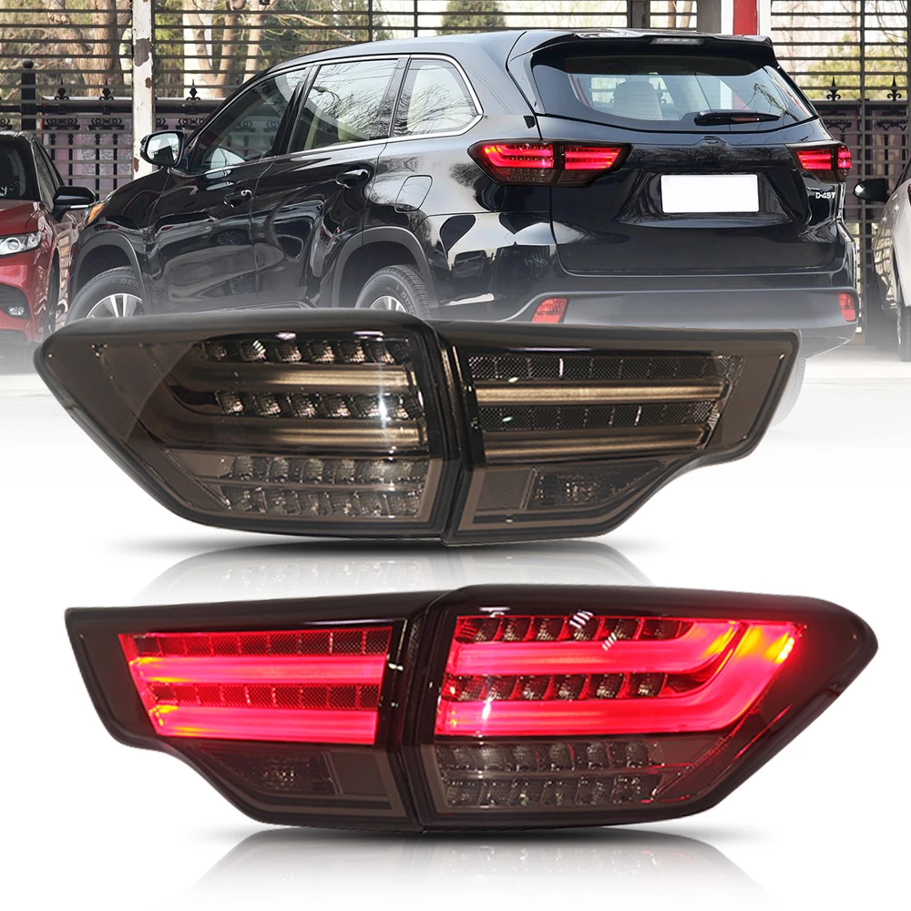 4PCS Car Lights for Toyota Highlander 2014 to 2019 Taillights Assembly ...