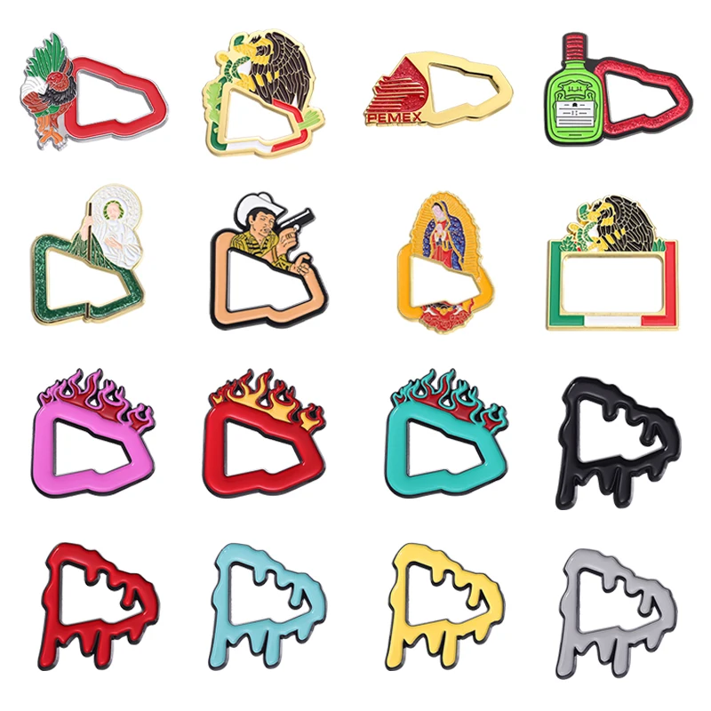 Retro-New-Era-Hat-Pins-Mexican-Eagle-Painted-Creative-Enamel-Brooches ...