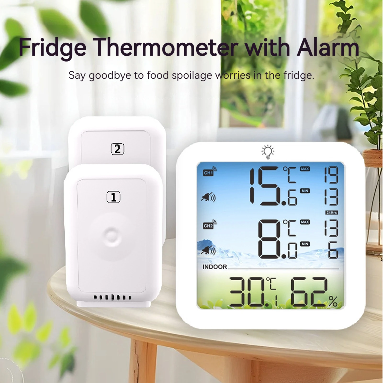 Fridge Temperature Monitor with 2 Remote Sensor Home Weather Station ...