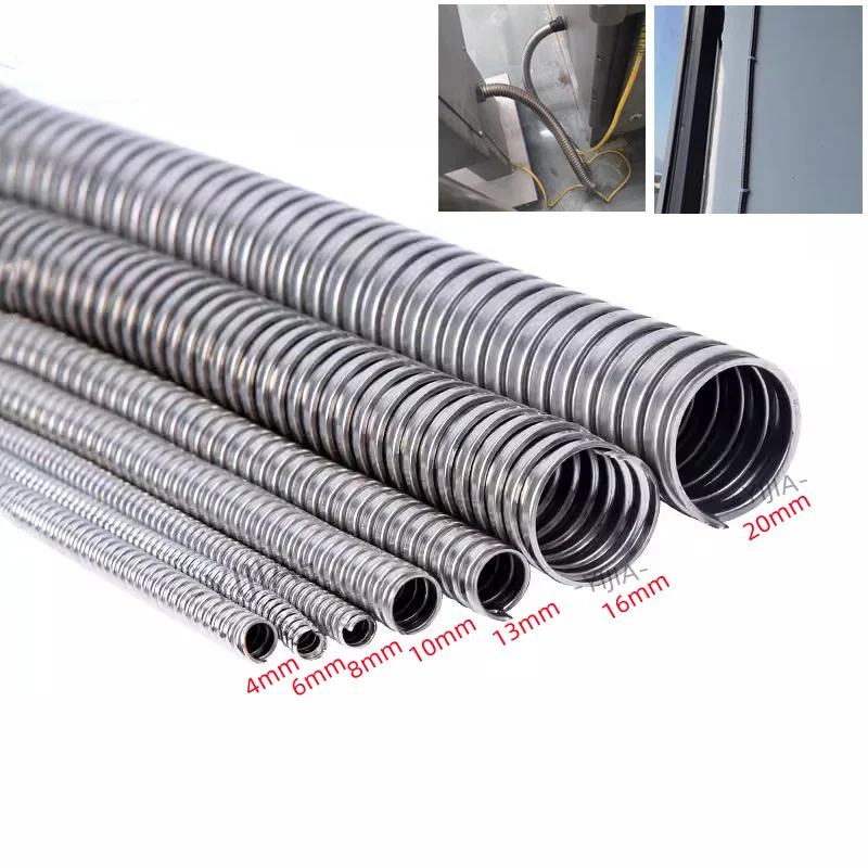 1M-4-13mm-304-Stainless-Steel-Corrugated-Pipe-Wire-Line-Cable-Conduit ...