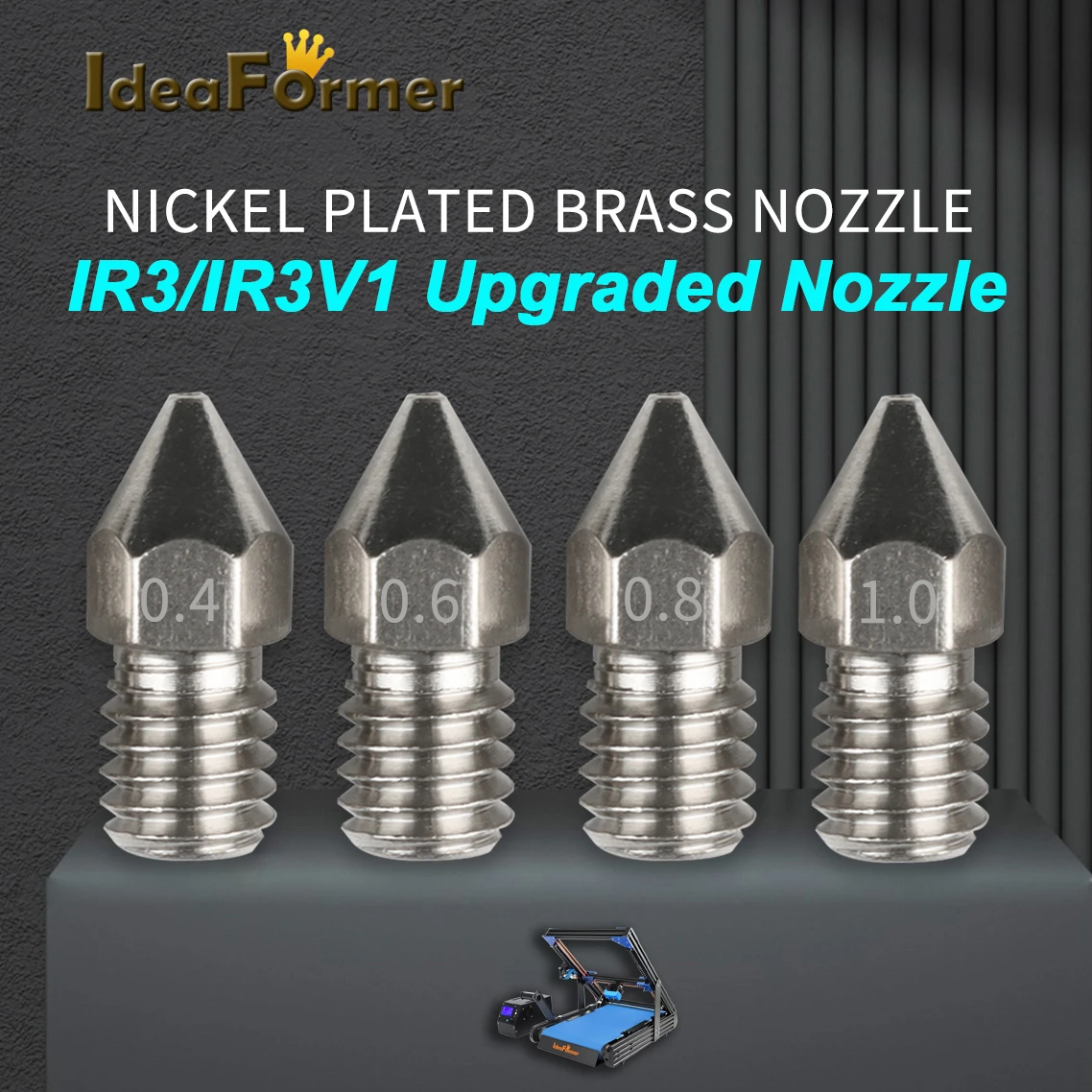 Ideaformer Ir3 V1 Nickel Plated Nozzle Upgraded 5/10pcs 0.4/0.6/0.8/1 ...