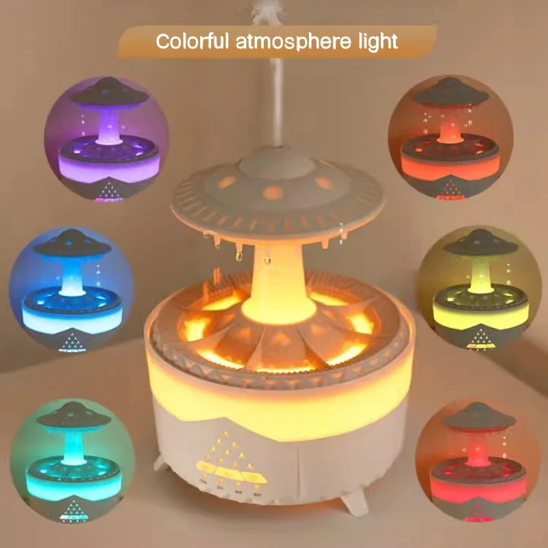 Raindrop-UFO-Shape-Air-Humidifier-2-4-8H-Timing-Colorful-Night-Light ...