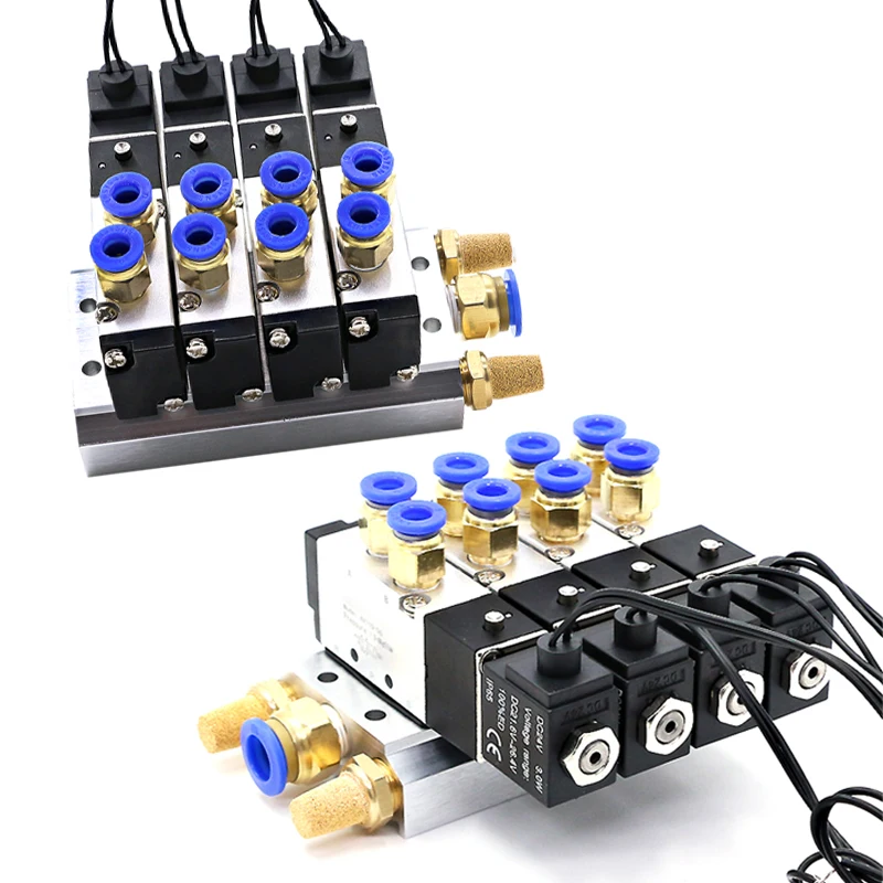 Solenoid-Valve-Multi-way-Combination-4V110-06-Manifold-Stations-DC12V ...