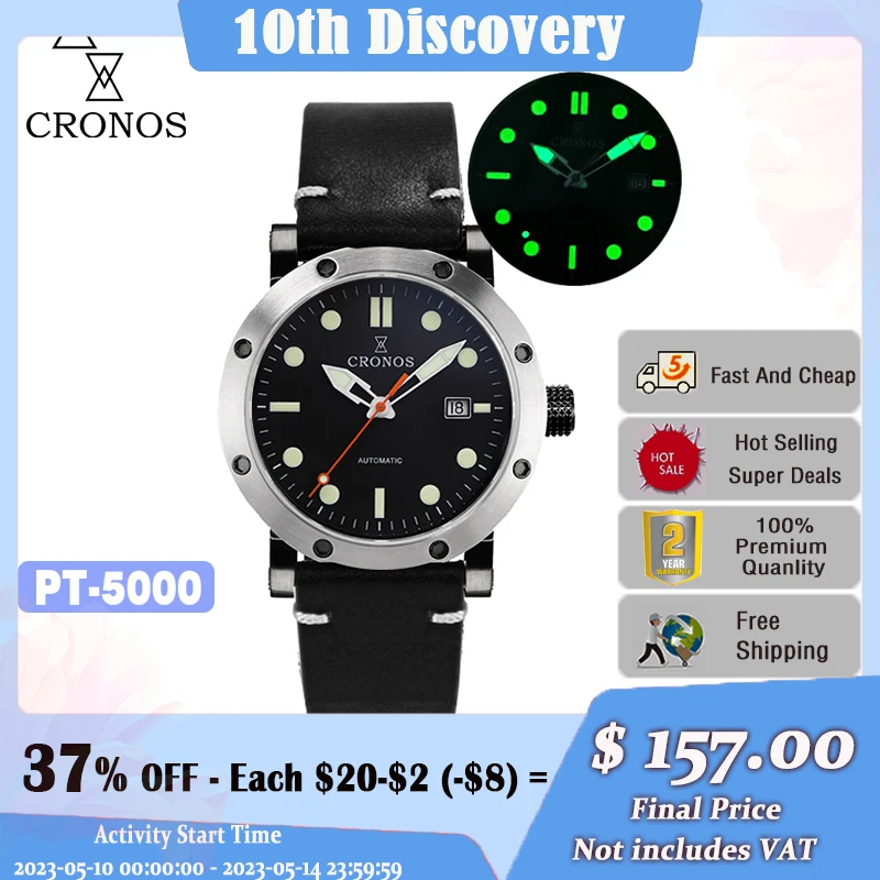 Cronos Mechanical Watch | Stainless Steel Watch | Pt5000 Watch Cronos ...