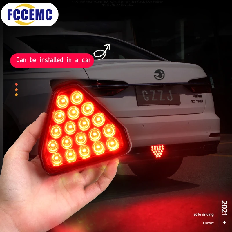LED-Car-Brake-Tail-Light-Triangle-Red-Reversing-Stop-Flash-Warning-Fog ...