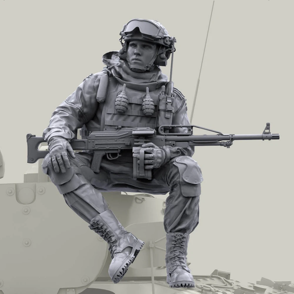 1-35-Modern-Russian-Machine-gunner-with-Pecheneg-MG-Resin-Model-soldier ...