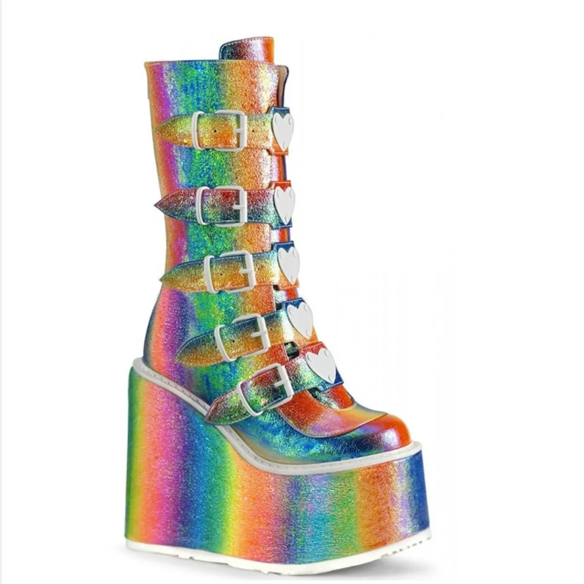 Botas-de-estilo-g-tico-para-mujer-zapatos-de-cu-a-con-plataforma-tac-n ...